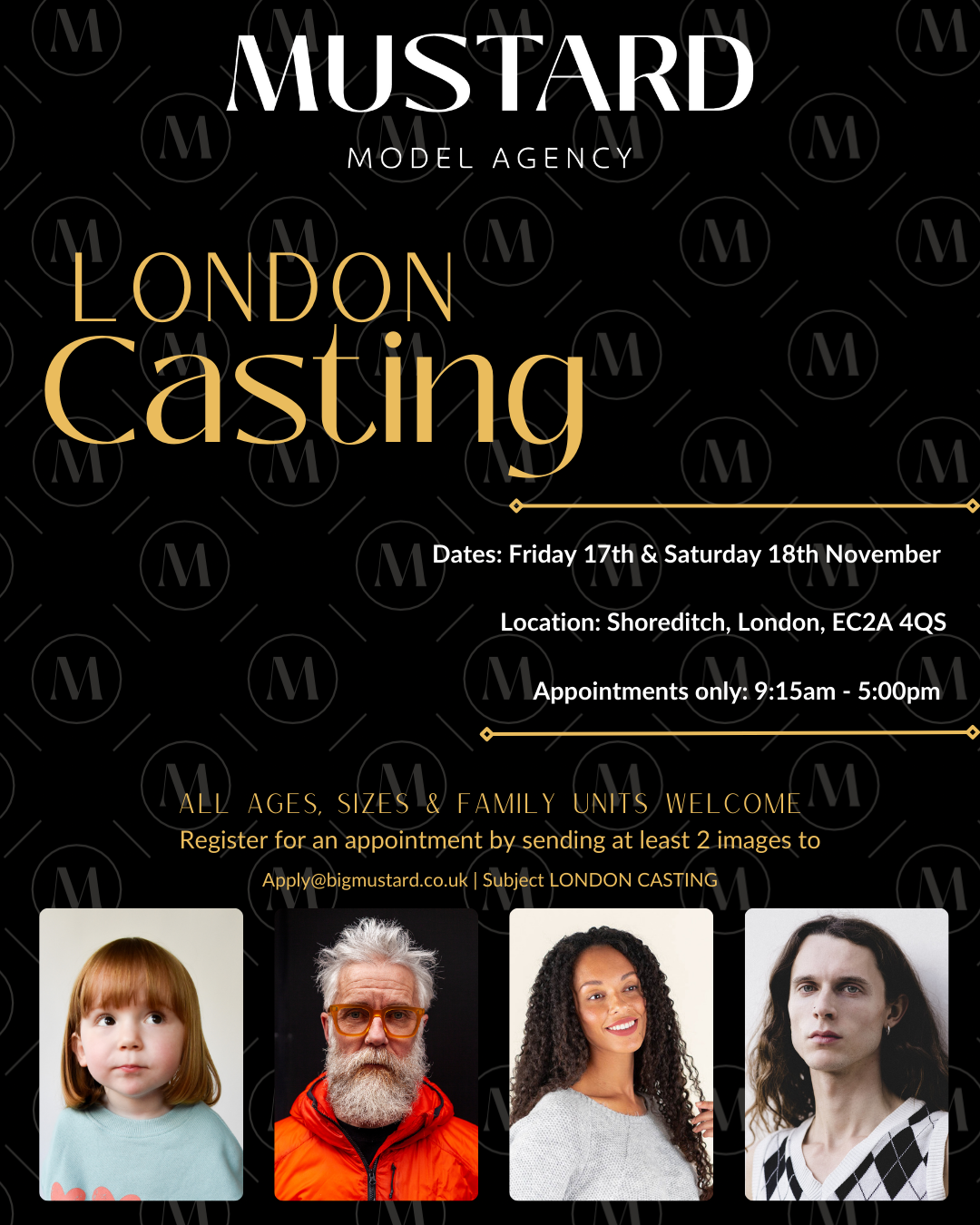 London Casting – Friday 17th & Saturday 18th November - Mustard Model ...